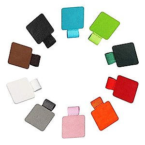 kiniza 10 Pieces Pen Loop Holder, Adhesive Elastic Pencil Loop Holder, Leather Pencil Loop Holder with Elastic Band for Notebooks, Journals, Calendars, Planner, 10 Colors