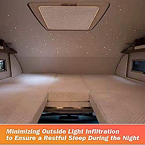 RV Roof Vent Skylight Insulator Window Cover, Sun Blackout Fabric for Camper (16 x 16 inch)- Brown