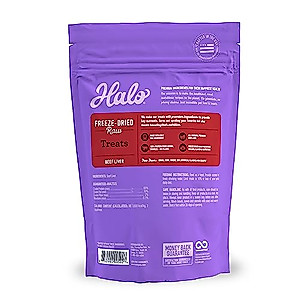 Halo Freeze Dried Raw Dog Treats, Beef Liver Recipe, Dog Treats Pouch, All Life Stages, 3.0-OZ Pouch