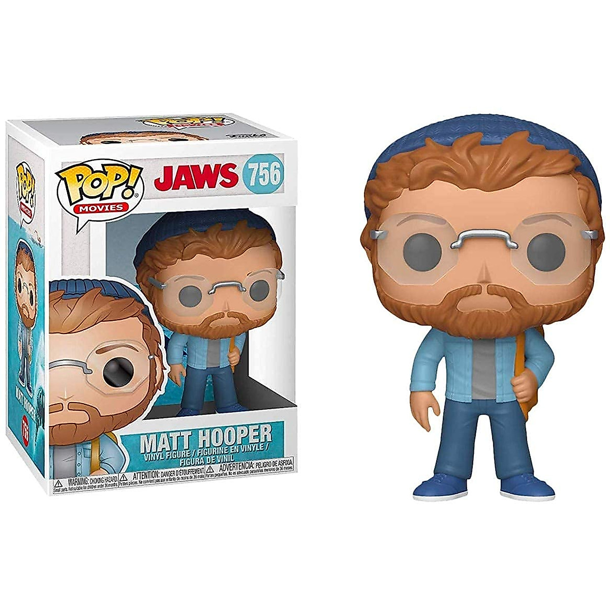 POP Jaws - Matt Hooper Funko Pop! Vinyl Figure (Bundled with Compatible Pop Box Protector Case), Multicolored, 3.75 inches