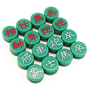 Luoyer 12.5inch Portable Chinese Chess Set with Folding Board and Magnetic Piece Traditional Xiangqi Classic Educational Strategy Games Board Games for 2 Players (Red Board Green Piece)