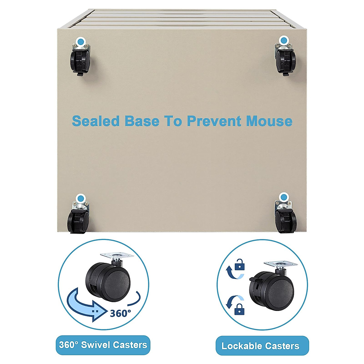 Salfanre Filing Cabinet 5 Drawer, Mobile Wood File Cabinet, Office Drawers, Under Desk Filing Cabinet, Office Storage Cabinet, Grey