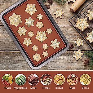 6PCS Silicone Dehydrator Sheets with Edge, Anglecai 12.2 x 10.2 Inch Silicone Dehydrator Mats Compatible with Cosori CP267-FD, Nonstick Dehydrator Trays Liner for Fruits Meat Vegetables