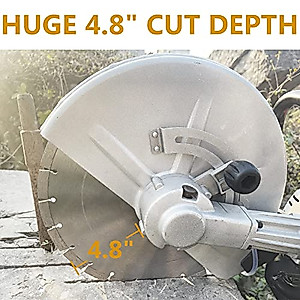 HIGOSPRO 1300W 4.8" Cut Depth and 2 Stroke Gasoline Grinder With Bag 14 Inches Concrete Saw Gas Powered Cut-Off Saw with EPA 51.7cc, petrol concrete saw with Diamond Blade