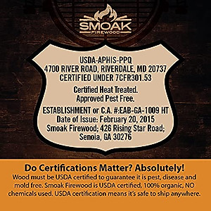 Smoak Firewood 16inch Length Premium Cooking Wood & Firewood Logs – Used for Grills, Smokers, Pizza ovens, stoves, firepits or fireplaces – USDA Certified Kiln Dried (Cherry – 60-70lbs 16inch Wood)