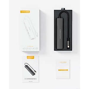 USB C Hub with Ethernet, CableCreation 7 in 1 4k@60Hz HDMI USB C Multiport Adapter with 100W PD, 2 USB 3.0 Ports, SD/TF Cards Reader Compatible for MacBook Pro/Air M1 M2, iPad Pro/Air, Dell XPS, HP