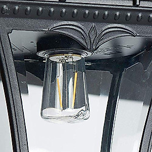 Sterno Home GL23716BK Outdoor Solar LED Street Light, for Patio, Post Light, Garden, 80” High, 1-Pack, Black