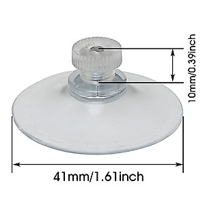 DZS ELEC Clear Suction Cup 10PCS 41mm /1.61inch Transparent PVC Plastic Glass Suction Pads Without Hooks, Extra Strong Adhesive Suction Holder with Knurled Nuts for Daily Hanging, Sucker Pads