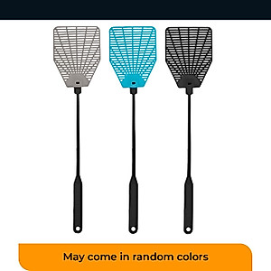 OFXDD Rubber Fly Swatter, Long Fly Swatter Pack, Fly Swatter Heavy Duty, Total Random Colors (3 Pack)