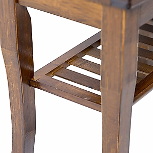 SogesPower Bamboo Shower Bench Bathroom Spa Bench Shower Seat Shower Bench Waterproof Storage Shelf, Walut