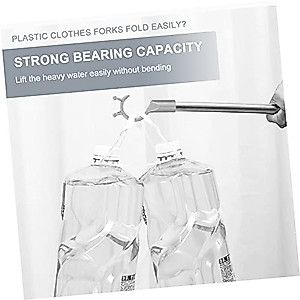 NOLITOY 4pcs Cloths Replacement Utility Accessories Fork Area Steel Clothes Display Stick Pole Rack Home Hangers Silver Reaching Support Clo Rail for Decor Hanging Rod Retail High