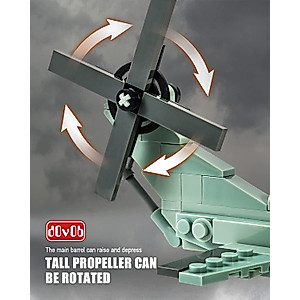 dOvOb Military AH-1Z Viper Helicopter Building Blocks Set, Army Plane Toys as Gift for Kids or Adult (597 Pieces)