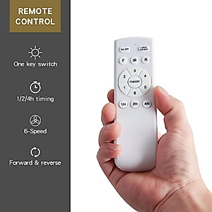 ASGYISA Modern Black Matte Ceiling Fan with Light Industrial 6 Lights Low Profile Flush Mount Fandelier with Remote Control for Farmhouse Kitchen Dining Room Bedroom