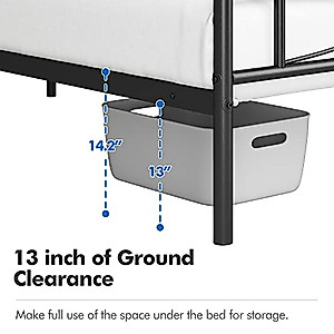 Yaheetech Metal Full Size Bed Frame, Platform Bed Frame, Mattress Foundation with Curved Design Headboard & Footboard, NO Box Spring Needed, Heavy-Duty Support, Easy Assembly, Full, Black
