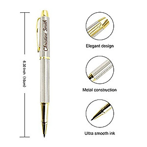 Personalized Pens Custom Engraved Pen with Name, Refillable Medium Refill, Personalized Gifts for Men Women