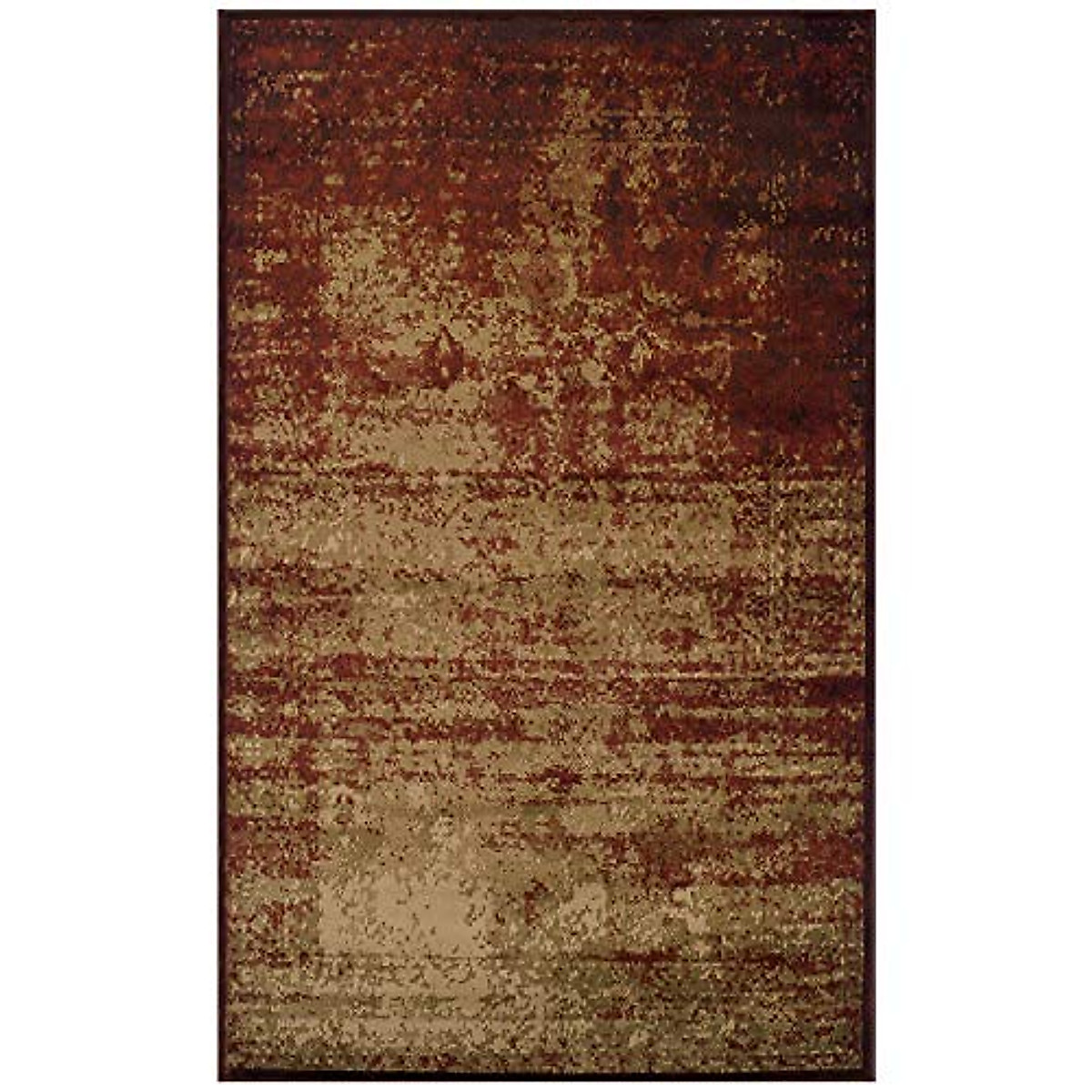 BNM Small Indoor Area Rug, Perfect for Living Room, Entryway, Basement, Bedroom, Kitchen, Office, Modern Floor Cover, Jute Backing, Acid Wash Abstract Indoor Area Rug, 4' x 6', Auburn