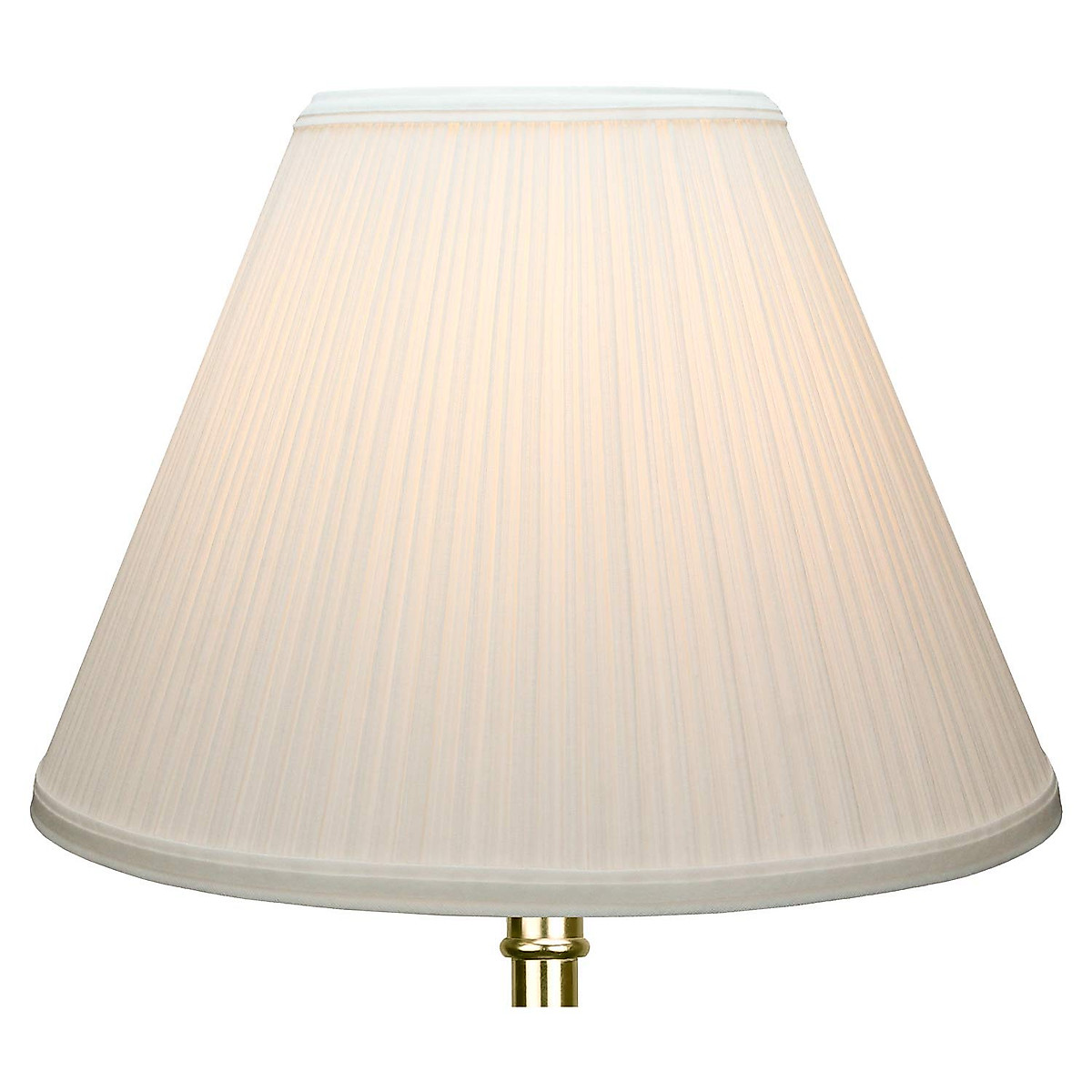 FenchelShades.com Set of 2 Lampshades 6.5" Top Diameter x 15" Bottom Diameter x 11" Slant Height with Washer (Spider) Attachment for Lamps with a Harp (Pleated Mushroom Cream)