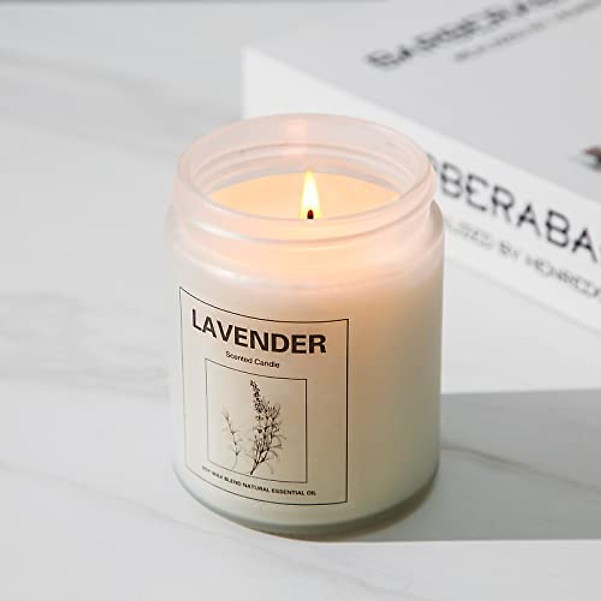 Lavender Candles for Home Scented Candles Gifts for Women 7 oz 50 Hrs Long Lasting Highly Scented Soy Lavender Candle Set for Body Relaxation & Stress Relief, 2 Pcs