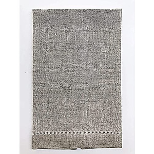 Natural Linen Hem Stitch Hand Towels - Set of 6 14"x22"-Ladder hemstitch 100% Linen Cloth Guest Towels Luxury