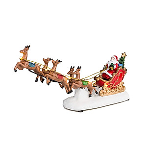 innodept12 Santa's Sleigh and Reindeer Assortment - Christmas Reindeer Car with LED Light UP