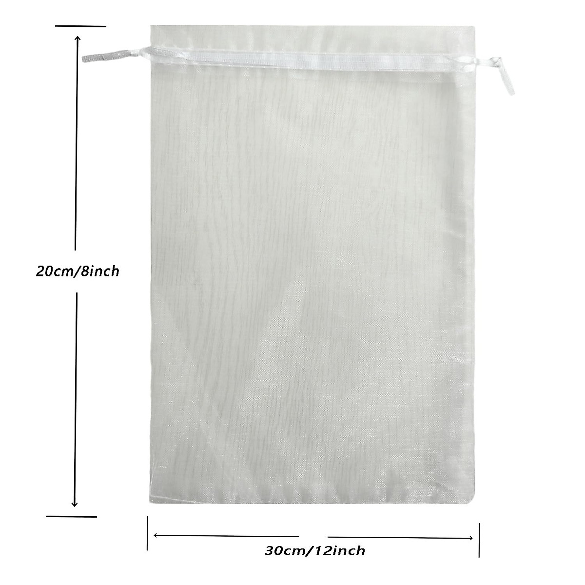 ANSLEY SHOP 50PCS 8x12 Inches Organza Gift Bags with Drawstring Gift Packaging Big Bags (White)