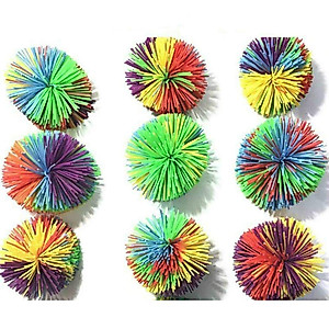 FENDIDI Koosh Balls Monkey Strings Koosh Ball Monkey Strings Ball Rainbow Pom Ball Sensory Fidgets Toys Colorful Bouncy Stress Toy Stress Relief Toys Soft Sensory Stress Balls Sensory Balls