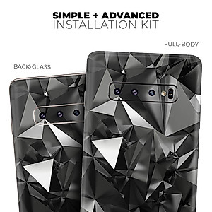 DesignSkinz Black 3D Diamond Surface | Protective Vinyl Decal Wrap Skin Cover Compatible with The Samsung Galaxy S10e (Full-Body, Screen Trim & Back Glass Skin)