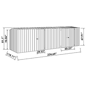 Absco Workshop 20 Ft. x 10 Ft. Metal Storage Shed DIY Galvanized Steel Sheds for Lawn Mower, Equipment, Workbench, Tools, Garden in The Yard, Garden, Patio, Outdoor Storage (Woodland Gray)