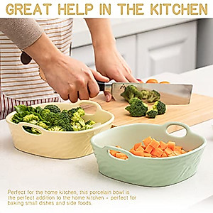 2-Pack Square Air Fryer Liners Reusable, 7.1 inch Ceramic Air Fryer Pan Square, Easy Cleaning Air Fryer Bowl 3 to 5 QT Air Fryer Accessaries (7.1 inch Square: Yellow+Green)