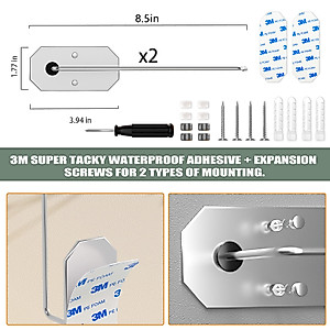 2 Pack Upgraded Tumbler Lid Organizer, 8.5" Adjustable Swivel Hook for Yeti Tumbler/Stanley Tumbler/Owala Tumbler Lid, Self-Adhesive or Drilling Tumbler Lid Hook for Kitchen Organizers and Storage
