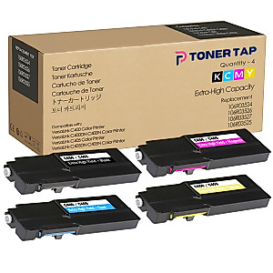 Toner Tap Extra High Yield for VersaLink C400 C405 C400D C400DN C405DN C405N C405MFP (4-Pack Bundle) Remanufactured 106R03524 106R03526 106R03527 106R03525 Cartridge Replacements