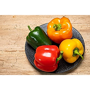 Sweet Bell Pepper Seeds Collection, 200 Seeds, 4 Heirloom Non-GMO Varieties. Giant Green, Yellow Sunbright, Orange Horizon, Big Red.
