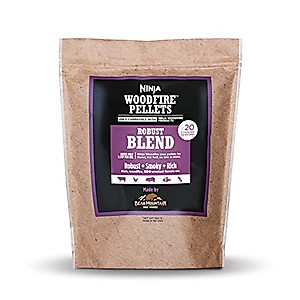 Ninja XSKCRSPBKT Woodfire, Combo Crisper Basket & Ninja XSKOP2R Woodfire Pellets, Robust Blend 2-lb Bag & Ninja XSKOP2RL Woodfire Pellets, All Purpose Blend 2-lb Bag, up to 20 Cooking Sessions