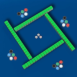 GSE Games & Sports Expert 32" x 32" Inches Rubber Anti-Slip Playmat, Mahjong, Dominoes, Poker Cards and Board Games Tabletop Cover Mat with Carrying Bag (Blue)