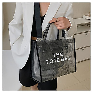 HEANTTV The Tote Bag, Clear Tote Bag for Women Plastic Tote Bag Crossbody Beach Bag PVC Travel Bag