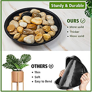 16 Pieces Plant Dish Plastic Plant Tray Round Thick Plant Pot Saucers Sturdy Flower Pot Saucer Black Drip Trays for Plants for Indoor and Outdoor Plants Home Garden (11.8 Inches in Top Size)