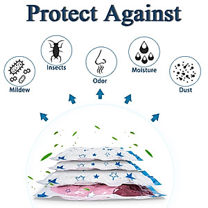 Mantianstar 12 Pack Vacuum Storage Bags, Space Saver Bags (4 Jumbo/4 Large/4 Medium/1 Automatic Pump) Compressed Storage Bags for Clothing, Comfort Items and Blankets