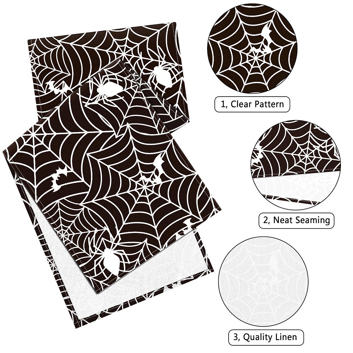 Halloween Table Runner Spider Web Table Runner Black Halloween Table Decorations Halloween Kitchen Decor Spiderweb Table Runner for Seasonal Holidays, Scary Movie Nights Decorations- 13x72 Inch