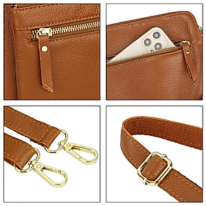 Uromee Crossbody Bags for Women Genuine Leather Small Adjustable Shoulder Purse Travel