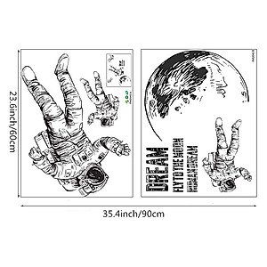 Astronaut Wall Sticker Removable Large Spaceman Wall Decal Nursery Decor Gift for Kids Boy Girl Bedroom Art Home Decoration Mural Interior Design