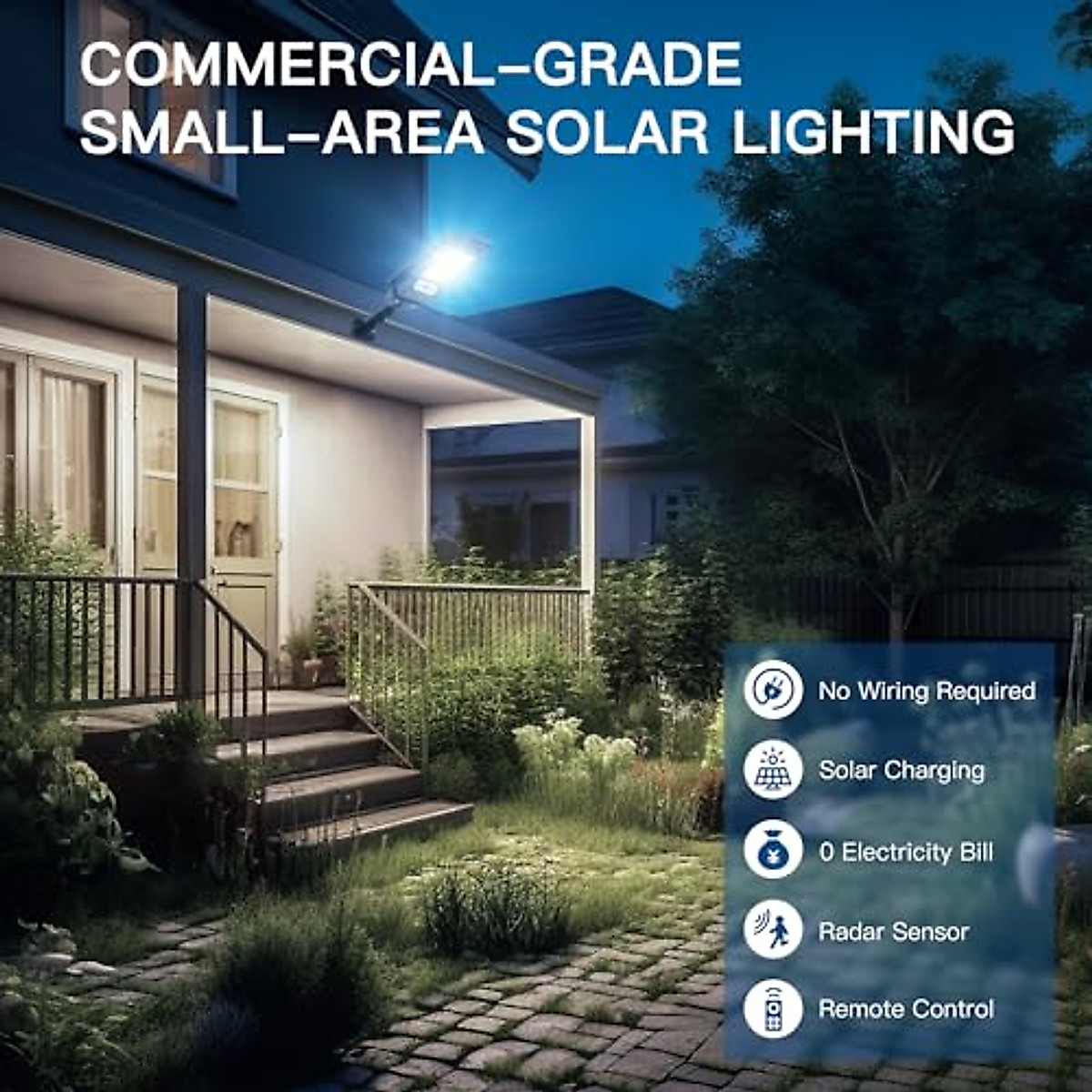 WYWNA Solar Outdoor Lights Motion Sensor - 150W LED Solar Street Lights Outdoor Waterproof Dusk to Dawn Solar Powered Security Lighting for Shed Yard Pathway Path Gutter Patio Fence (4 Pack)