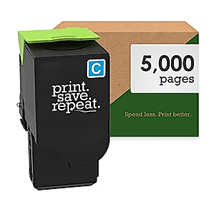 Print.Save.Repeat. Lexmark 78C1XC0 Cyan Extra High Yield Toner Cartridge for CS421, CS521, CS622, CX421, CX522, CX622, CX625 Laser Printer [5,000 Pages]