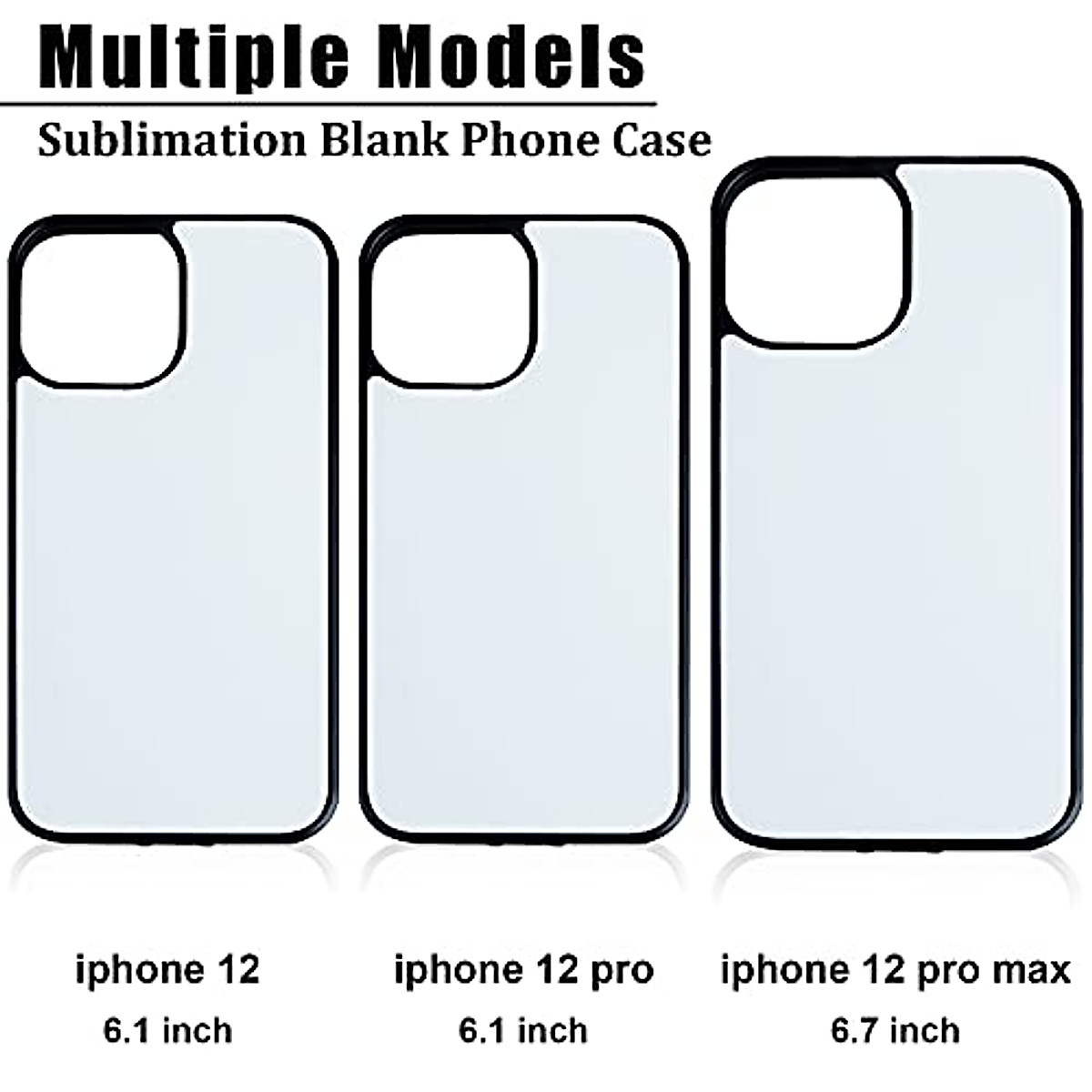 Konohan 6 Pieces Sublimation Blank Phone Case Cover Blank Printable Phone Case for DIY Customize Heat Press Rubber Protective Case(Compatible with iPhone 12/12 Pro)