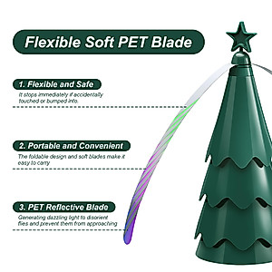 KILSACO 3Pack Fly Fans for Tables, Repellent Fan with Holographic Blades Keep Flies Away, Bugs Defender for Outdoor Indoor Tables, Cordless Fly Repeller for Patio, Camping, Picnic, Restaurant, Home