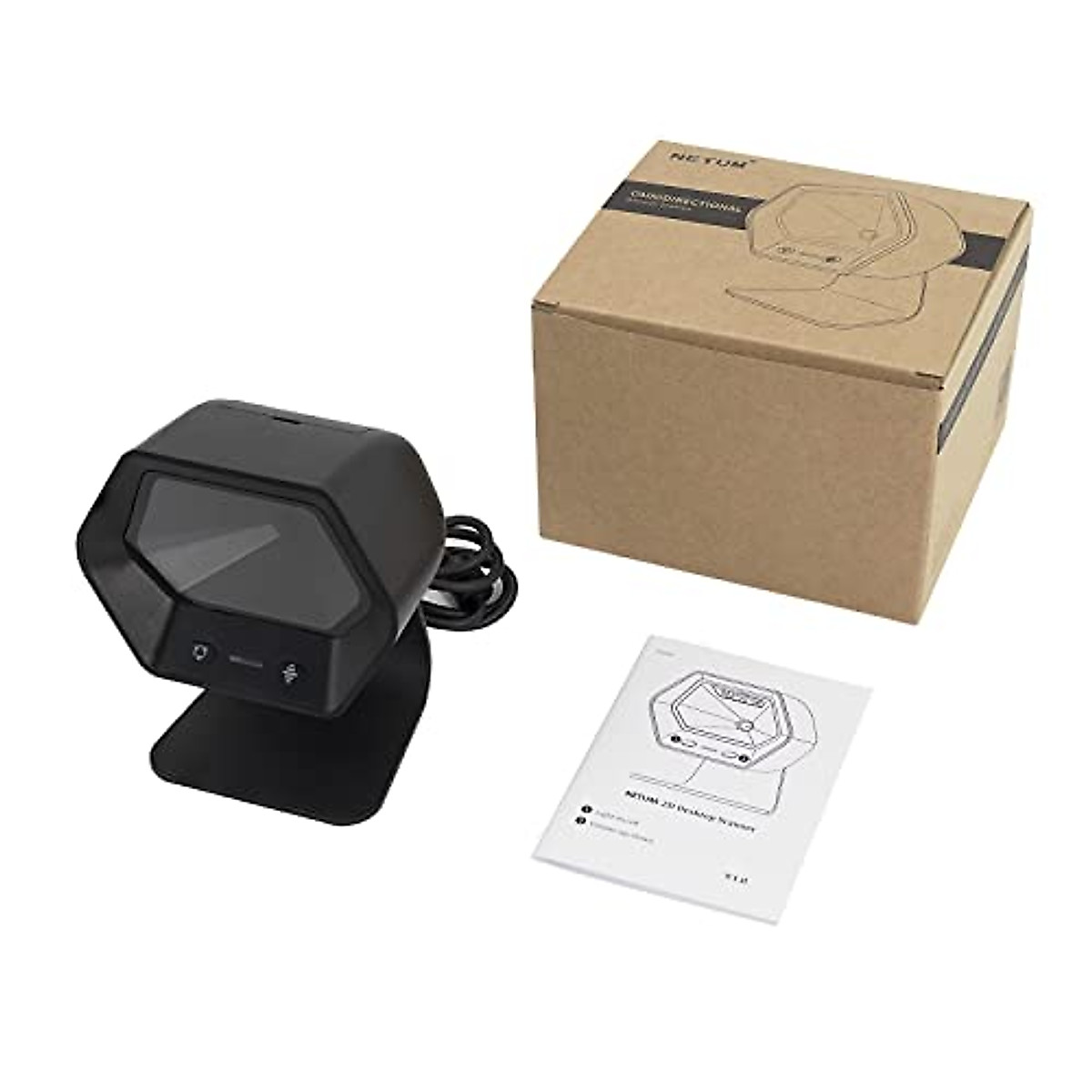 NETUM Desktop QR Barcode Scanner Omnidirectional, Hands-Free Automatic 2D 1D Bar Code Reader Platform Scan PDF417 on ID Card, Driver's License for Supermarket Library Retail Store NT-7060