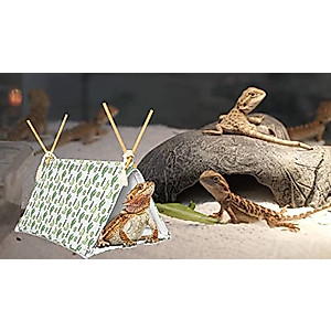 Bearded Dragon Tent Bed,Cactus Pattern Reptile Bearded Dragon cage/hides and Caves/Habitat Hideout… (Cactus)