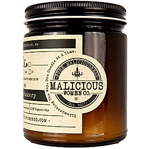 Malicious Women Candle Co - All The Fucks, Oakmoss & Amber Infused with Absolute Fuckery, All-Natural Soy Candle, 9 oz