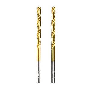 uxcell High Speed Steel Straight Shank Twist Drill Bit Fully Ground Titanium Coated 3.9mm Drilling Dia 2 Pcs