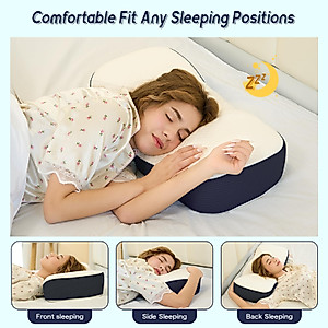 Pain Relief Cervical Pillow for Neck and Shoulder Support, Contour Memory Foam Pillows for Sleeping, Ergonomic Orthopedic Sleeping Neck Contoured Support Pillow for Side, Back and Stomach Sleepers