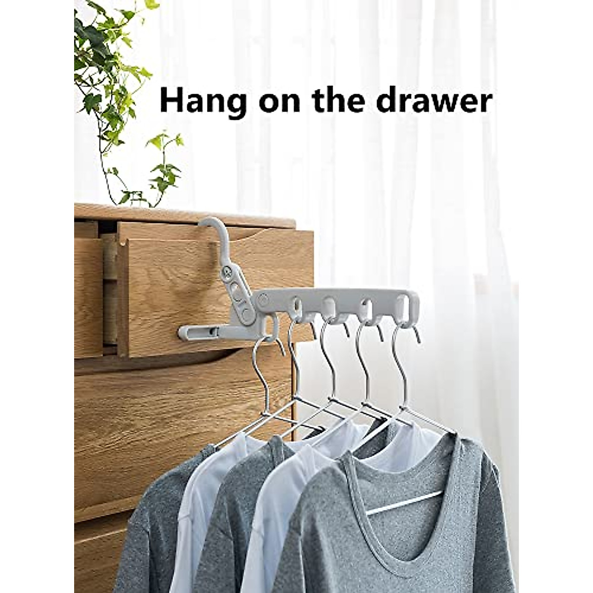 Folding Clothes Hanger, Portable Mini Drying Rack Closet Organizer Space Saver for Indoor, Travel, Camping